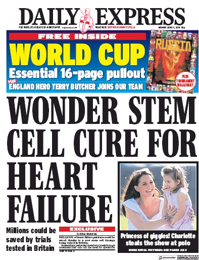 Daily Express (UK) Front Page for 11 June 2018 | Paperboy Online Newspapers