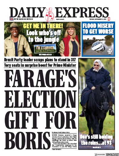 Daily Express (UK) Front Page for 12 November 2019 | Paperboy Online ...