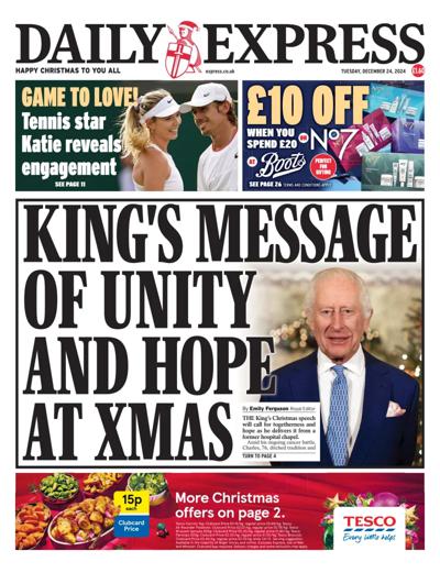 Daily Express (UK) Front Page for 25 December 2024 | Paperboy Online ...