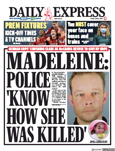 Daily Express (UK) Front Page for 5 June 2020 | Paperboy Online Newspapers