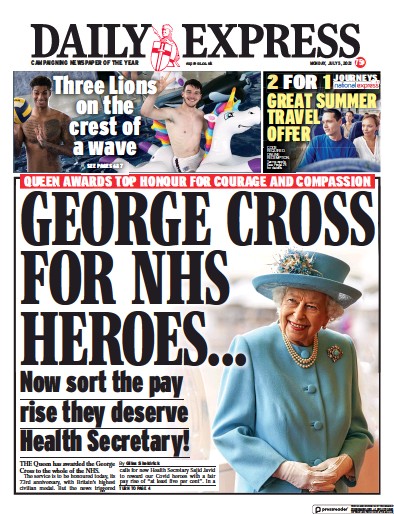 Daily Express (UK) Front Page for 5 July 2021 | Paperboy Online Newspapers