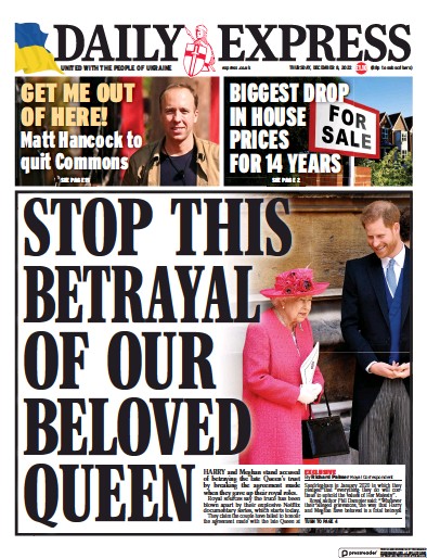Daily Express (UK) Front Page for 8 December 2022 | Paperboy Online ...