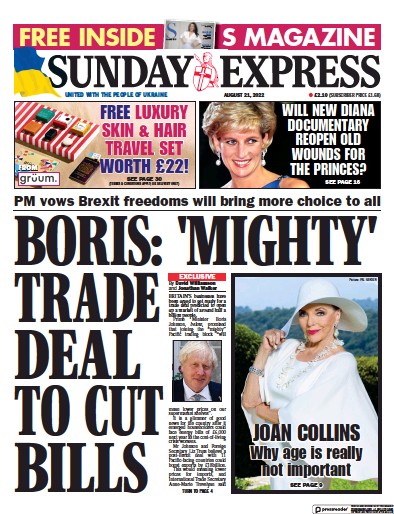 Daily Express Sunday (UK) Front Page for 21 August 2022 | Paperboy ...