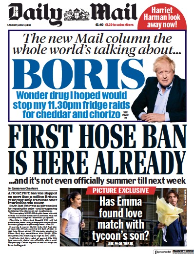 Daily Mail (UK) Front Page for 17 June 2023 | Paperboy Online Newspapers