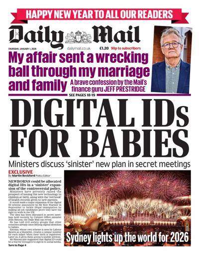 Daily Mail (UK) Front Page for 1 January 2026 | Paperboy Online Newspapers