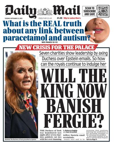 Daily Mail (UK) Front Page for 23 September 2025 | Paperboy Online ...