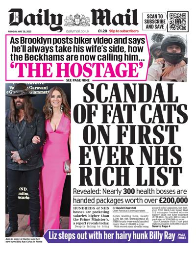 Daily Mail (UK) Front Page for 26 May 2025 | Paperboy Online Newspapers