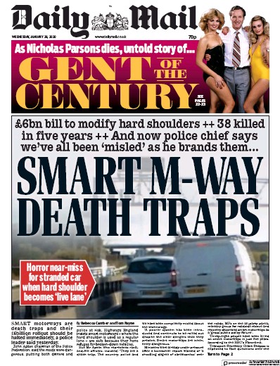 Daily Mail (UK) Front Page for 29 January 2020 | Paperboy Online Newspapers