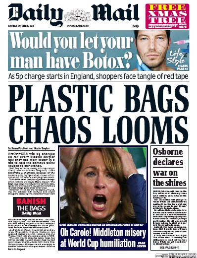 Daily Mail (UK) Front Page for 5 October 2015 | Paperboy Online Newspapers