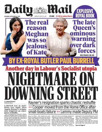 Daily Mail (UK) Front Page for 6 September 2025 | Paperboy Online ...