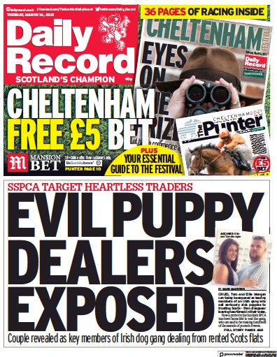 Daily Record (UK) Front Page for 16 March 2021 | Paperboy Online Newspapers