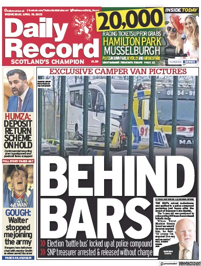 Daily Record (UK) Front Page for 19 April 2023 | Paperboy Online Newspapers