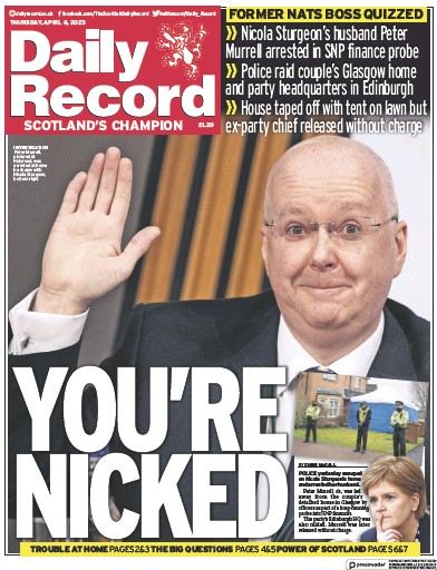 Daily Record (UK) Front Page for 6 April 2023 | Paperboy Online Newspapers