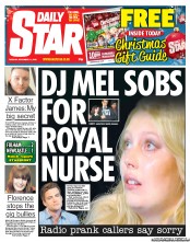 Daily Star (UK) Front Page for 11 December 2012 | Paperboy Online ...