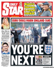 Daily Star (UK) Front Page for 14 June 2012 | Paperboy Online Newspapers