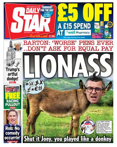 Daily Star (UK) Front Page for 19 July 2025 | Paperboy Online Newspapers