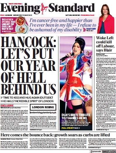 London Evening Standard (UK) Front Page for 13 May 2021 | Paperboy ...