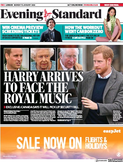 London Evening Standard (UK) Front Page for 14 January 2020 | Paperboy ...