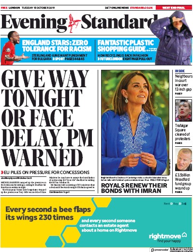 London Evening Standard (UK) Front Page for 16 October 2019 | Paperboy ...