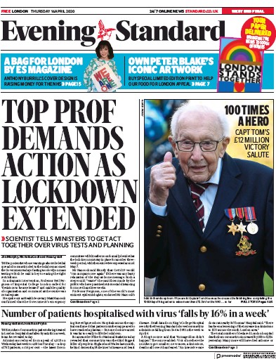 London Evening Standard (UK) Front Page for 17 April 2020 | Paperboy ...
