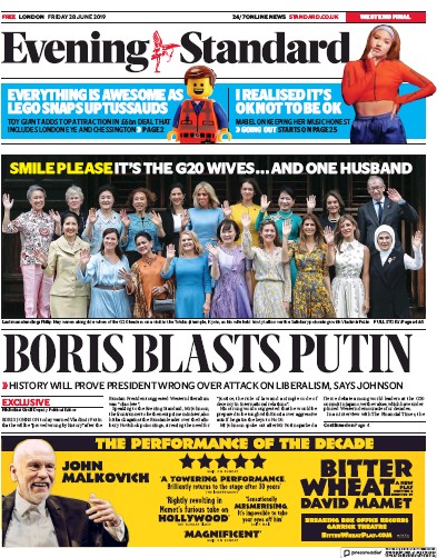 London Evening Standard (UK) Front Page for 1 July 2019 | Paperboy ...