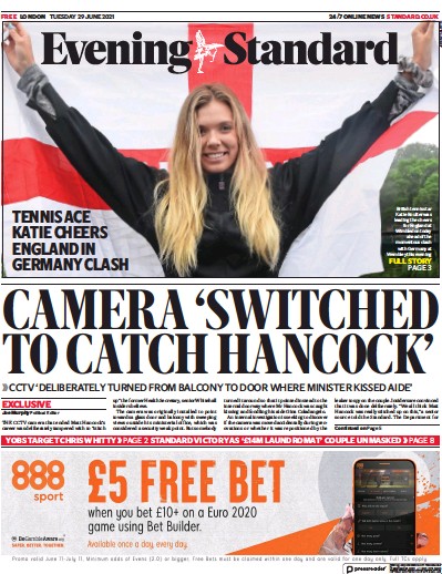 London Evening Standard (UK) Front Page for 30 June 2021 | Paperboy ...