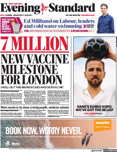 London Evening Standard (UK) Front Page for 3 June 2021 | Paperboy ...