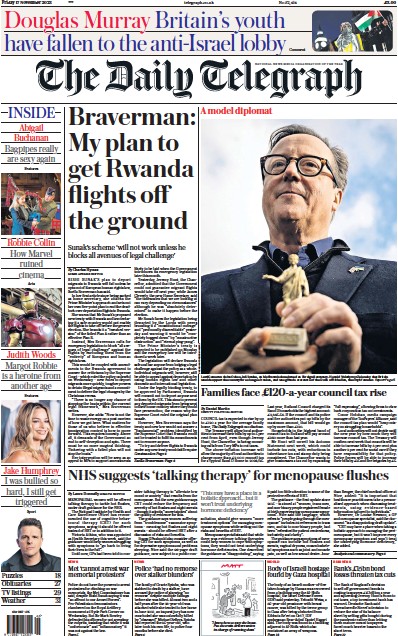 The Daily Telegraph (UK) Front Page for 17 November 2023 | Paperboy ...