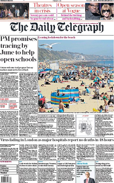 The Daily Telegraph (UK) Front Page for 21 May 2020 | Paperboy Online ...