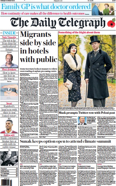 The Daily Telegraph (UK) Front Page for 31 October 2022 | Paperboy ...