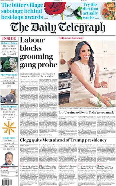 The Daily Telegraph (UK) Front Page for 3 January 2025 | Paperboy ...