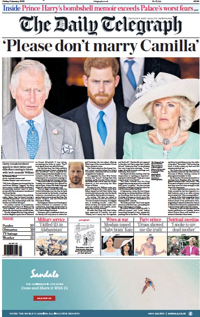 The Daily Telegraph (UK) Front Page for 6 January 2023 | Paperboy ...