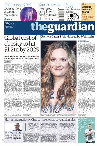 The Guardian (UK) Front Page for 10 October 2017 | Paperboy Online ...