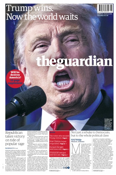 The Guardian (UK) Front Page for 10 November 2016 | Paperboy Online ...