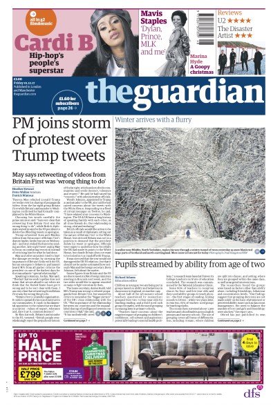 The Guardian (UK) Front Page for 1 December 2017 | Paperboy Online ...