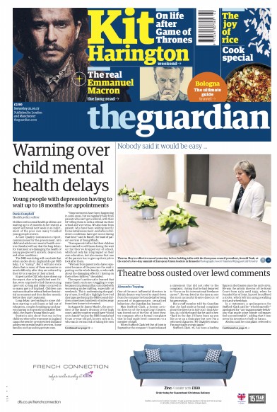 The Guardian (UK) Front Page for 21 October 2017 | Paperboy Online ...
