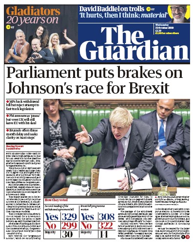 The Guardian (UK) Front Page for 23 October 2019 | Paperboy Online ...