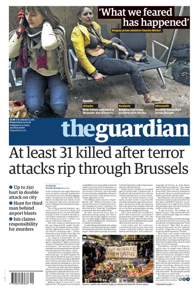 The Guardian (UK) Front Page for 23 March 2016 | Paperboy Online Newspapers