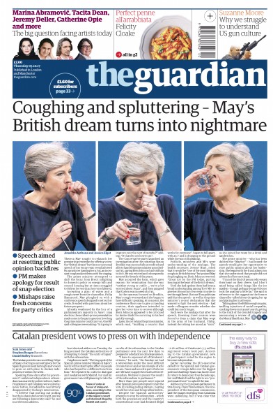 The Guardian (UK) Front Page for 5 October 2017 | Paperboy Online ...