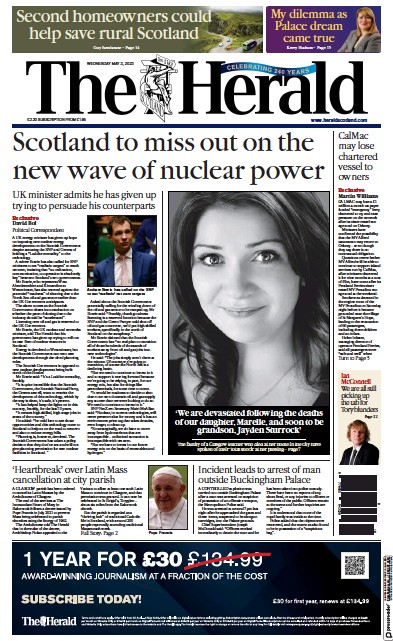 The Herald (UK) Front Page for 3 May 2023 | Paperboy Online Newspapers
