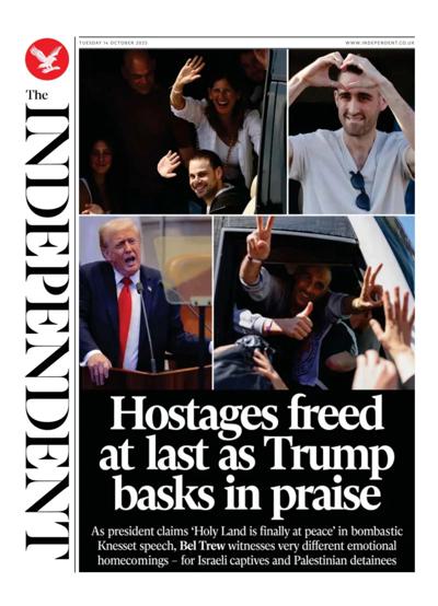 The Independent (UK) Front Page for 14 October 2025 | Paperboy Online ...
