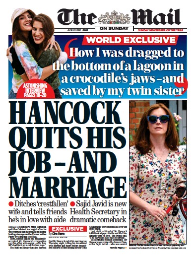 The Mail on Sunday (UK) Front Page for 27 June 2021 | Paperboy Online ...