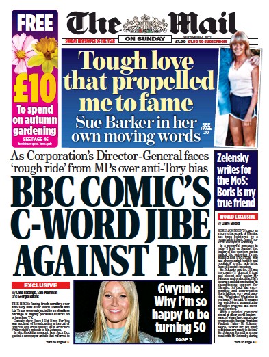 The Mail on Sunday (UK) Front Page for 4 September 2022 | Paperboy ...