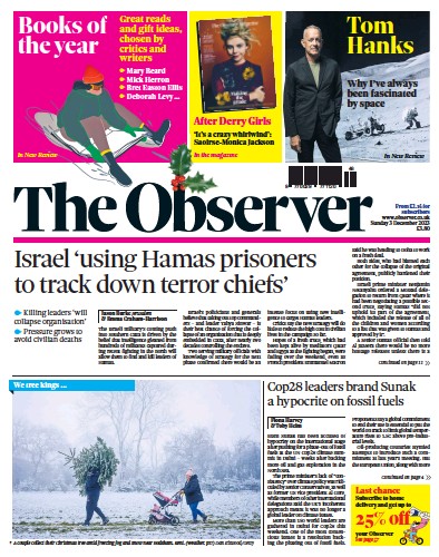 The Observer (UK) Front Page for 3 December 2023 | Paperboy Online ...