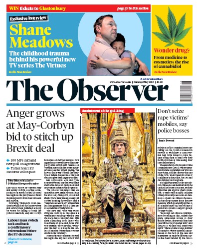 The Observer (UK) Front Page for 5 May 2019 | Paperboy Online Newspapers