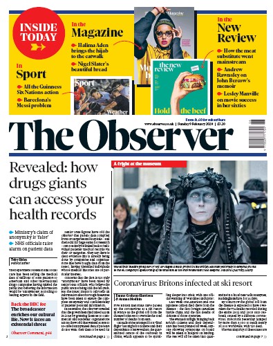The Observer (UK) Front Page for 9 February 2020 | Paperboy Online ...