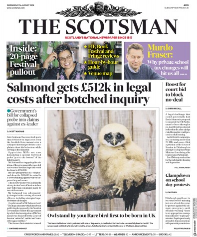 The Scotsman (UK) Front Page for 14 August 2019 | Paperboy Online ...