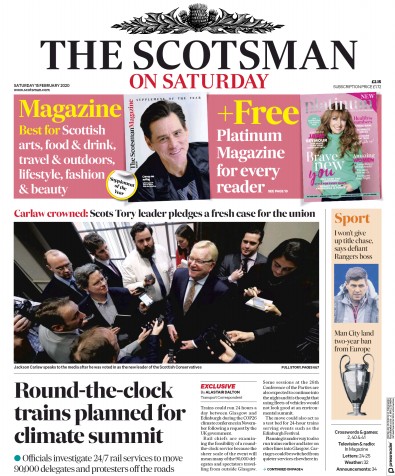 The Scotsman (UK) Front Page for 15 February 2020 | Paperboy Online ...