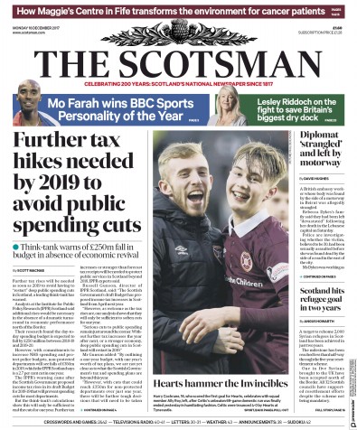 The Scotsman (UK) Front Page for 18 December 2017 | Paperboy Online ...