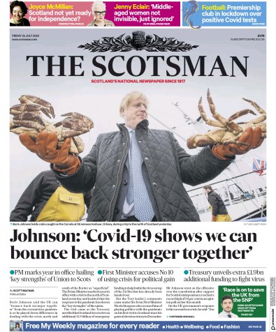 The Scotsman (UK) Front Page for 24 July 2020 | Paperboy Online Newspapers